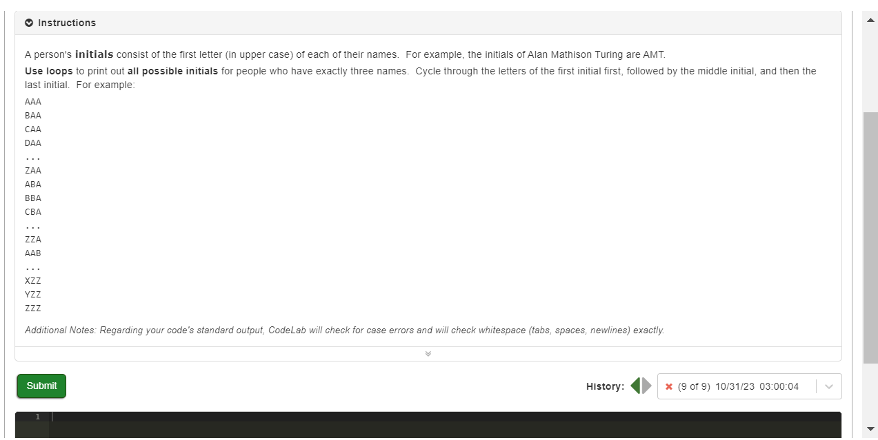 Solved A person's initials consist of the first letter (in | Chegg.com