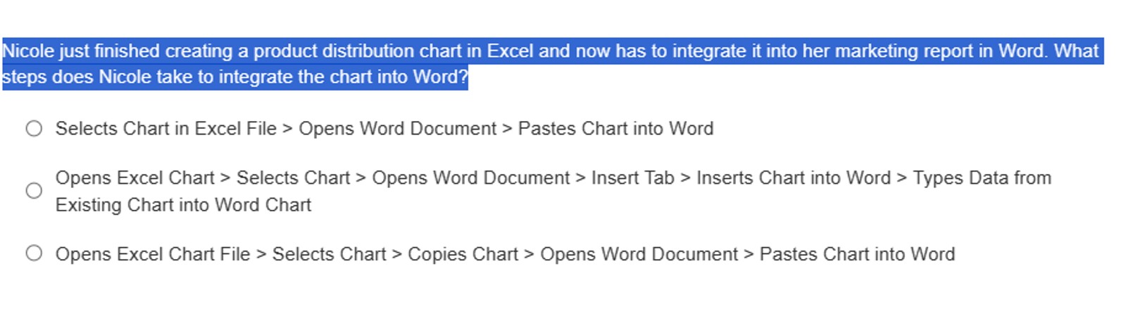 Solved Nicole just finished creating a product distribution | Chegg.com