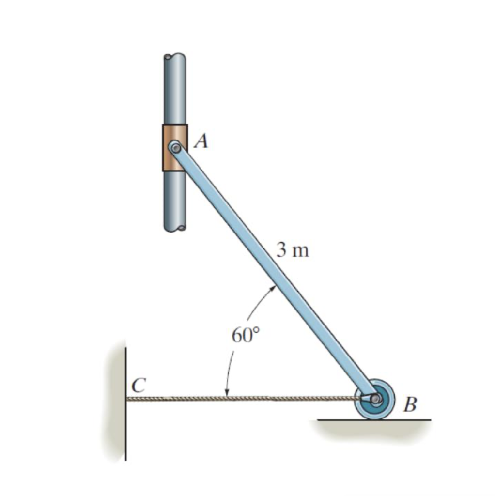 Solved 6. The uniform rod AB has a mass of 40 kg. Determine | Chegg.com