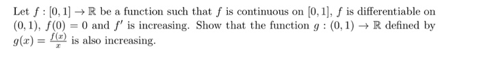 Solved Let F [0 1] → R Be A Function Such That F Is