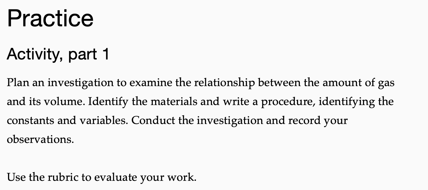 Practice Activity, part 1 Plan an investigation to | Chegg.com
