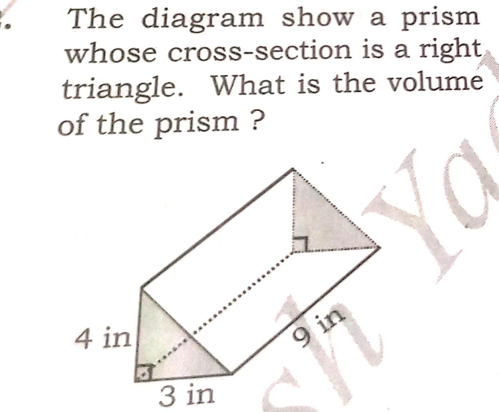 Solved The diagram show a prism whose cross-section is a | Chegg.com