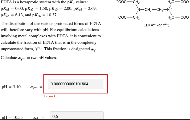Solved EDTA is a hexaprotic system with the pKa values: | Chegg.com
