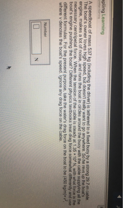 Solved pling Learning milan A speedboat of mass 537 kg | Chegg.com