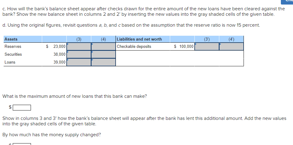Solved Suppose that Big Bucks Bank has the simplified | Chegg.com