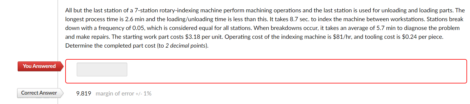Solved Ill but the last station of a 7-station | Chegg.com
