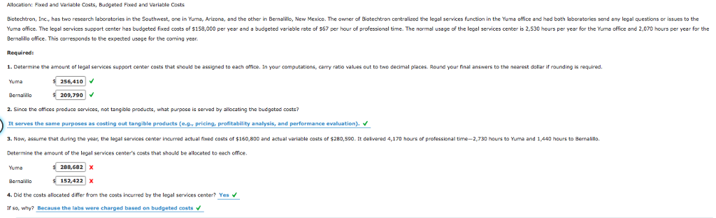 Solved Allocation: Fixed and Variable Costs, Budgeted Fixed | Chegg.com