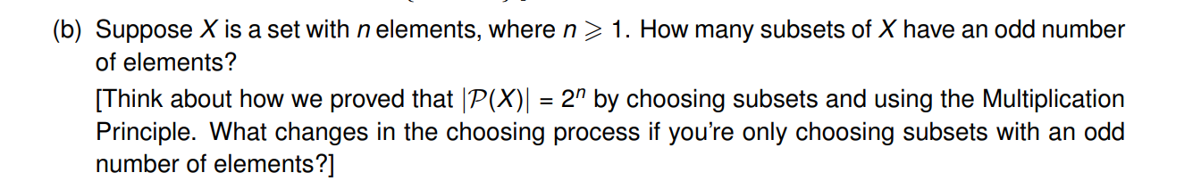 Solved Suppose X is a set with n elements, where n ⩾ 1. ﻿How | Chegg.com