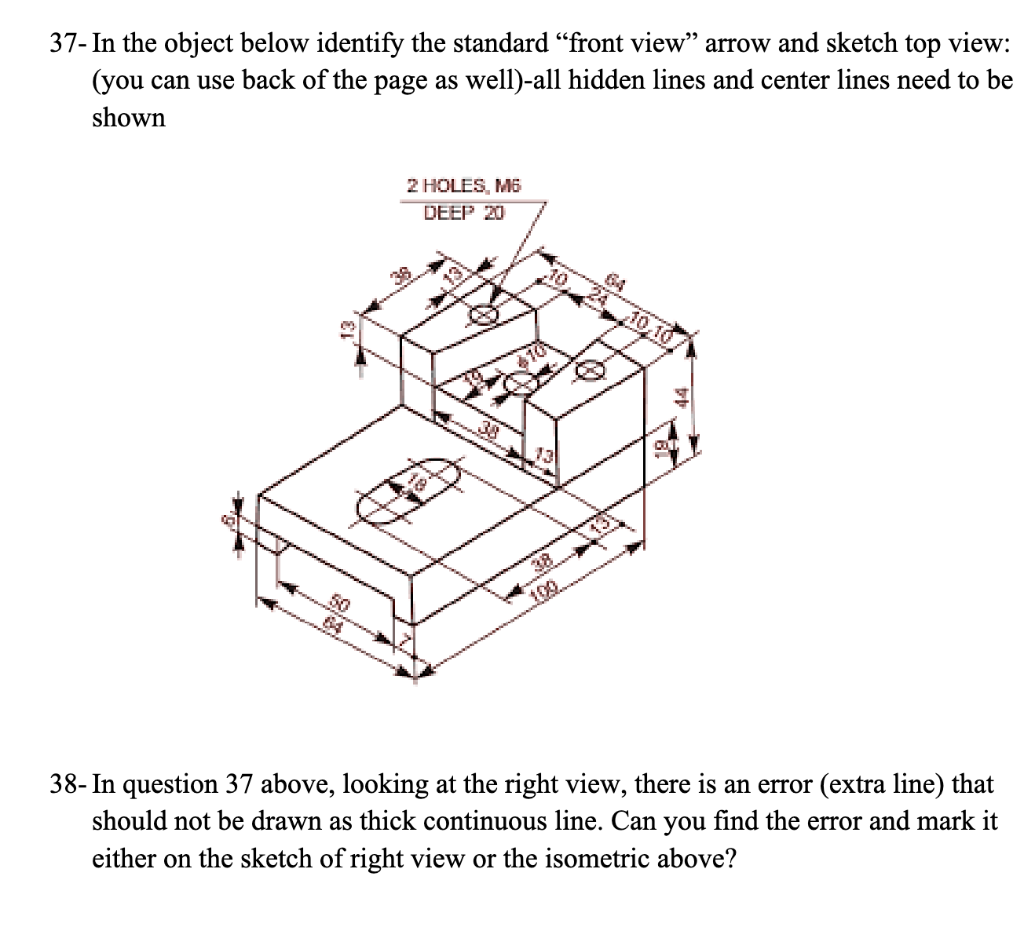 Solved 37- In the object below identify the standard "front | Chegg.com