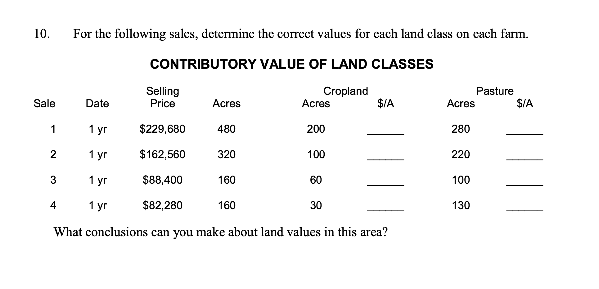 Solved 10. For the following sales, determine the correct | Chegg.com