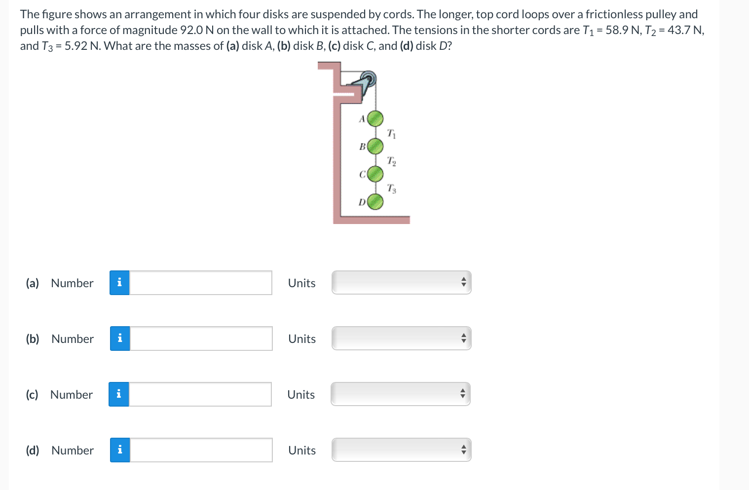 Solved The figure shows an arrangement in which four disks | Chegg.com