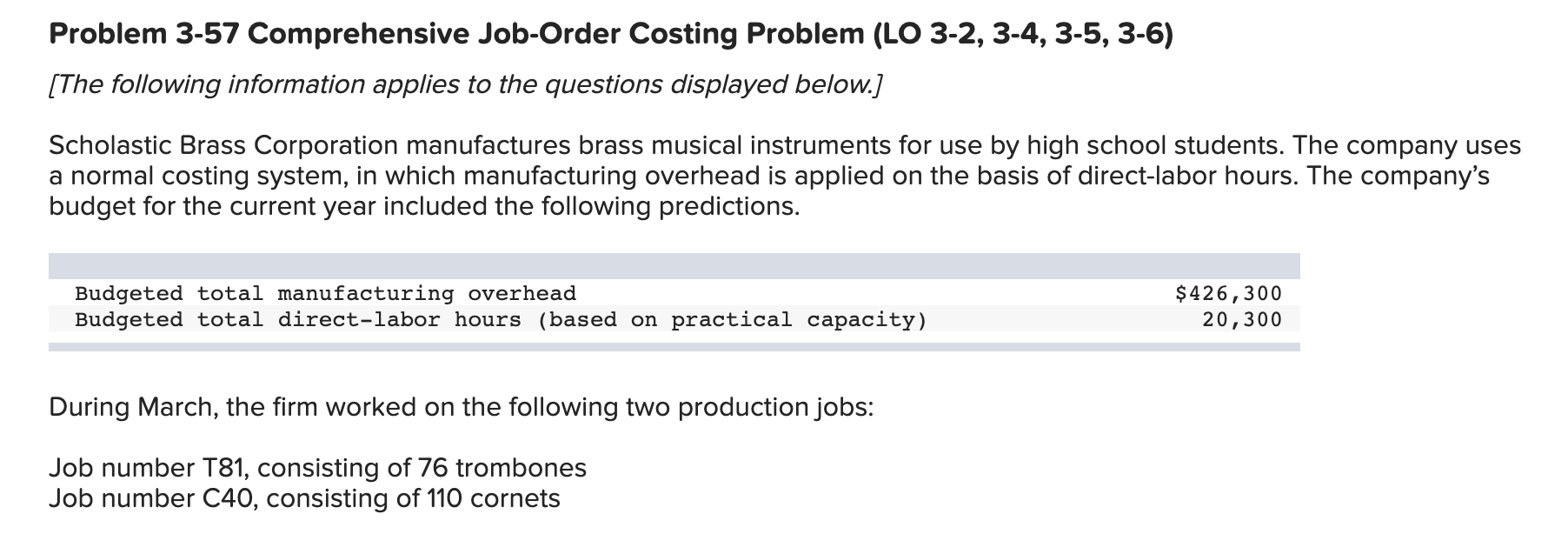 Solved Problem 3-57 Comprehensive Job-Order Costing Problem | Chegg.com Solved Problem 3-57 Comprehensive Job-Order Costing Problem | Chegg.com