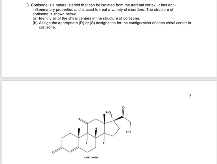 Solved 3. Cortisone is a natural steroid that can be | Chegg.com