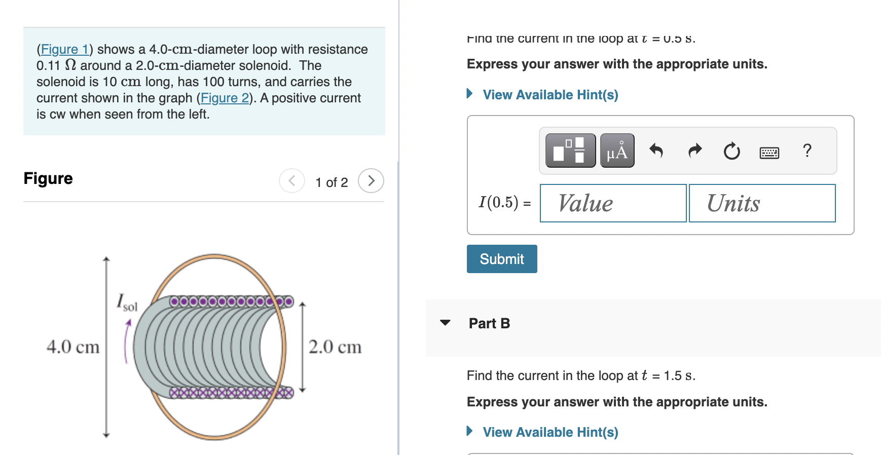 (Figure 1) shows a 4.0-cm-diameter loop with | Chegg.com