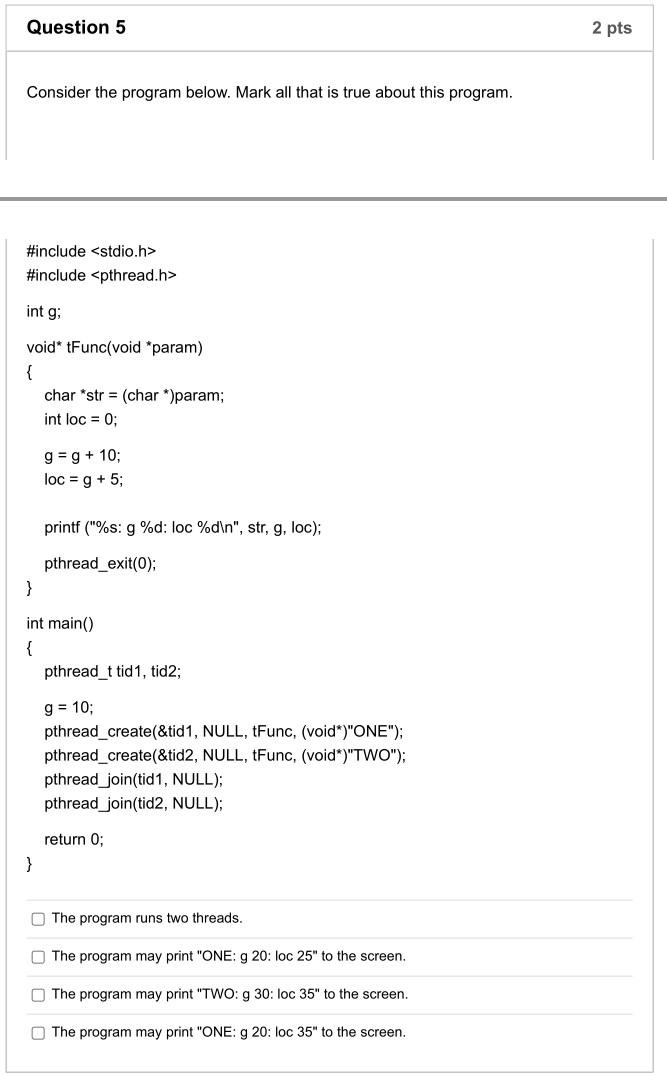 Solved Subject: Operating Systems Topics:1)Threads :creating | Chegg.com