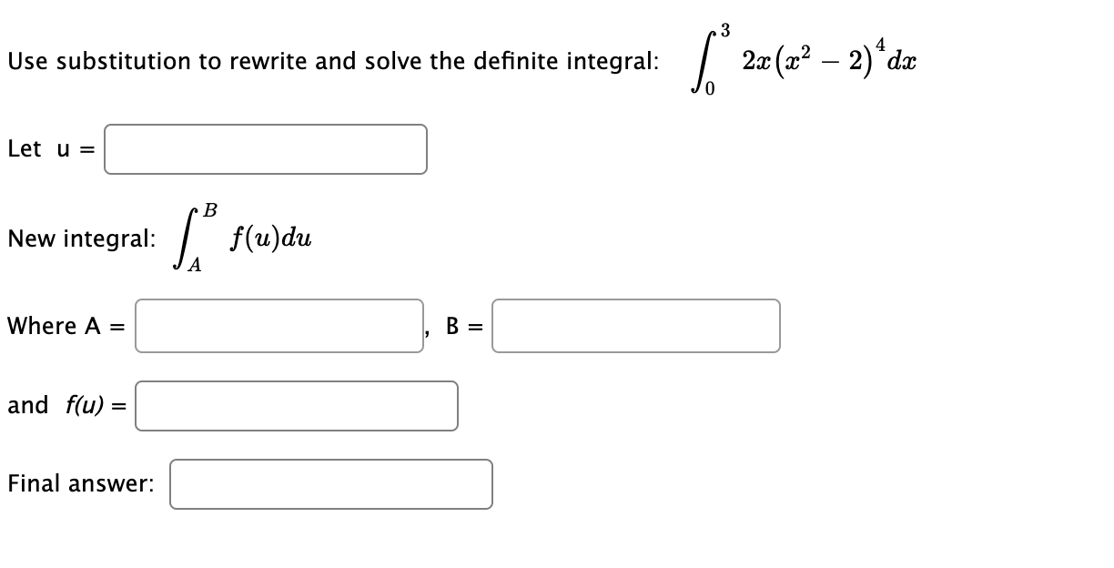 Solved Use substitution to rewrite and solve the definite | Chegg.com