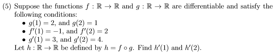 Solved (5) Suppose the functions f R > R and g : R -> R are | Chegg.com