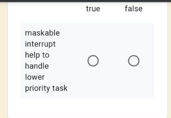 Solved true false maskable interrupt help to handle O O | Chegg.com