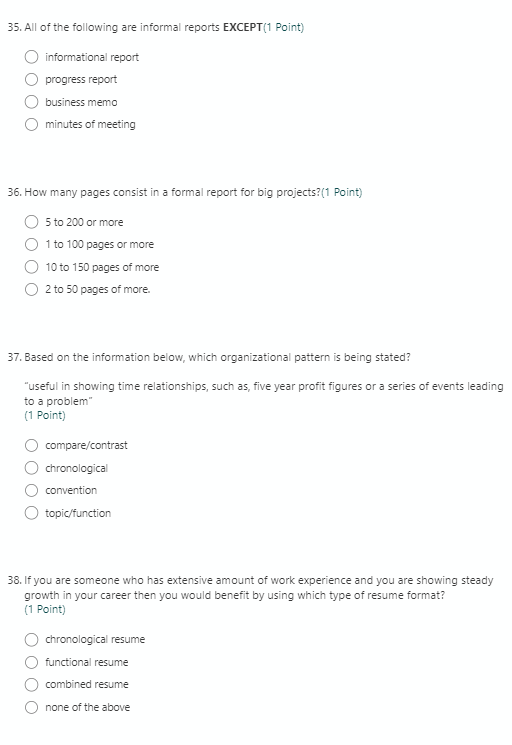 Solved 35. All of the following are informal reports | Chegg.com