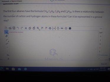 Solved The first four alkanes have the formula CH. CH. CHg | Chegg.com