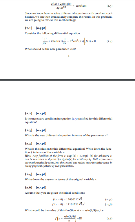 Solved q'(x)+2p(x)q(x)2q(x)32= ﻿constant Since we know how | Chegg.com