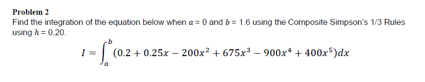 Solved Problem 2 Find the integration of the equation below | Chegg.com