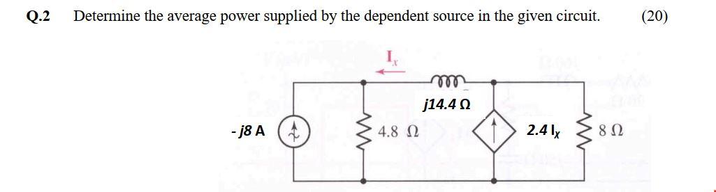 Solved Q.2 Determine the average power supplied by the | Chegg.com