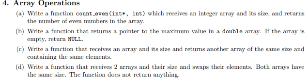 Solved (a) Write a function count_even(int*, int) which | Chegg.com Solved (a) Write a function count_even(int*, int) which | Chegg.com
