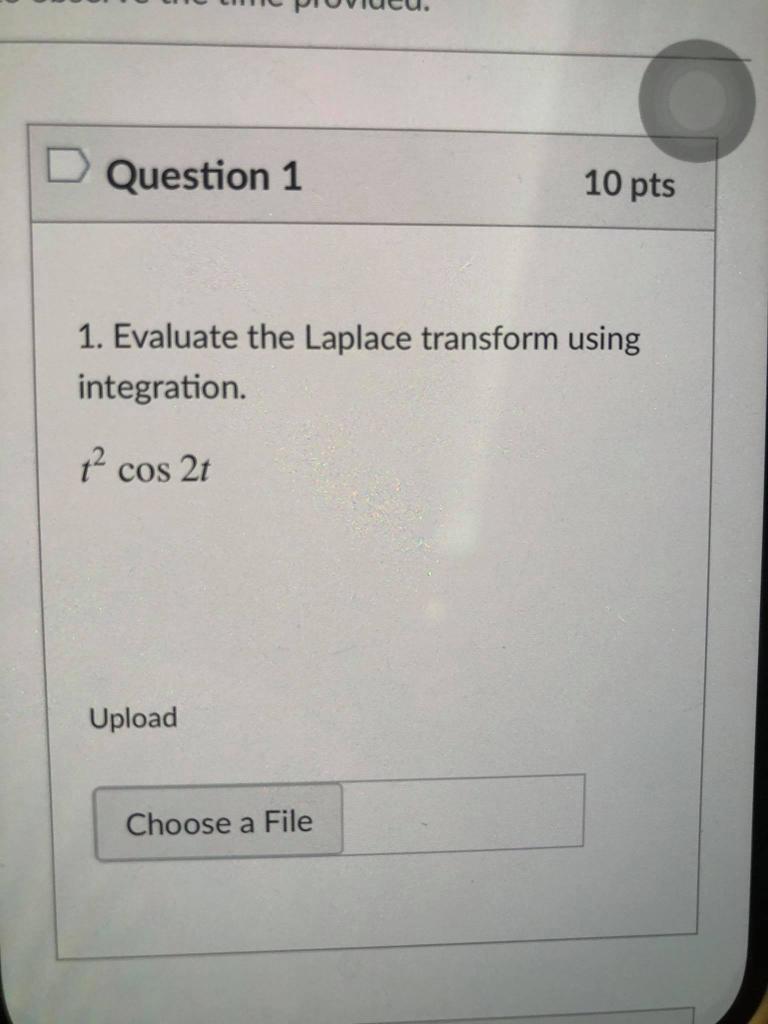 Solved Question 1 10 pts 1. Evaluate the Laplace transform | Chegg.com