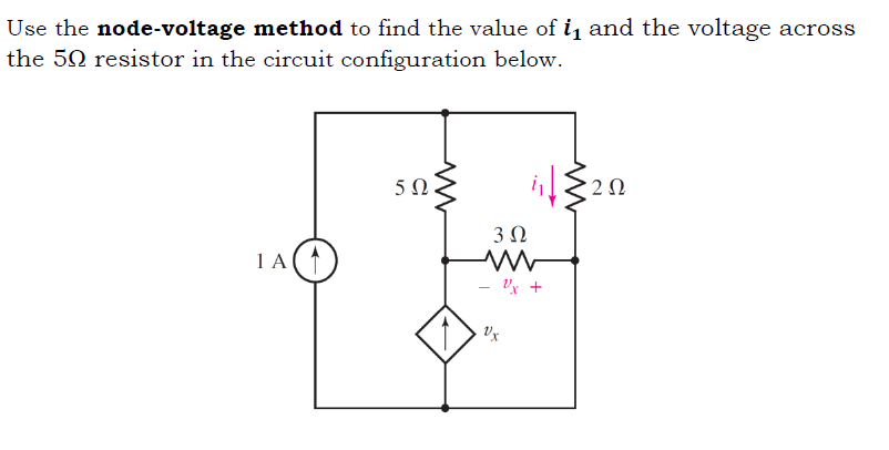 Solved Use the node-voltage method to find the value of i1 | Chegg.com