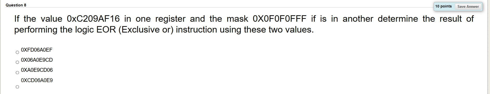 Solved Question 8 10 points Save Answer If the value | Chegg.com