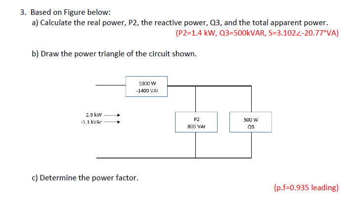 Solved 3. Based on Figure below: a) Calculate the real | Chegg.com