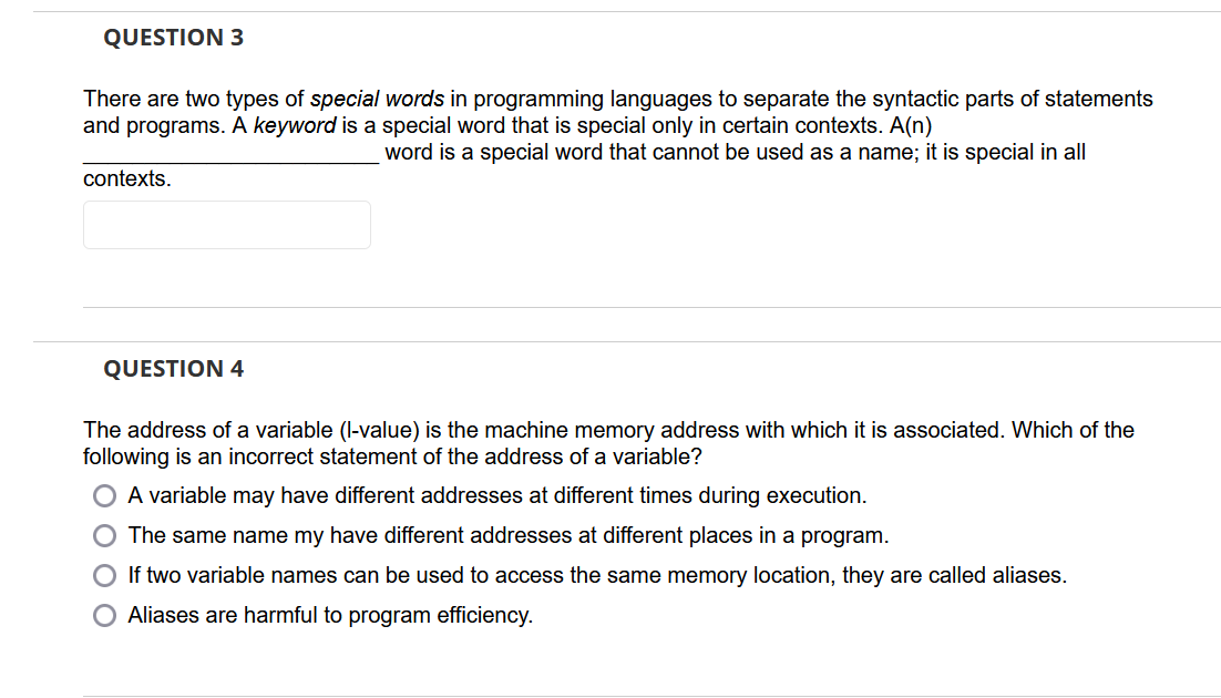 Solved A program _ is an abstraction in a programming | Chegg.com