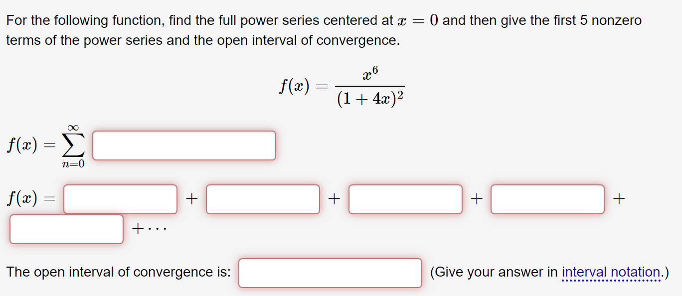 Solved For the following function, find the full power | Chegg.com