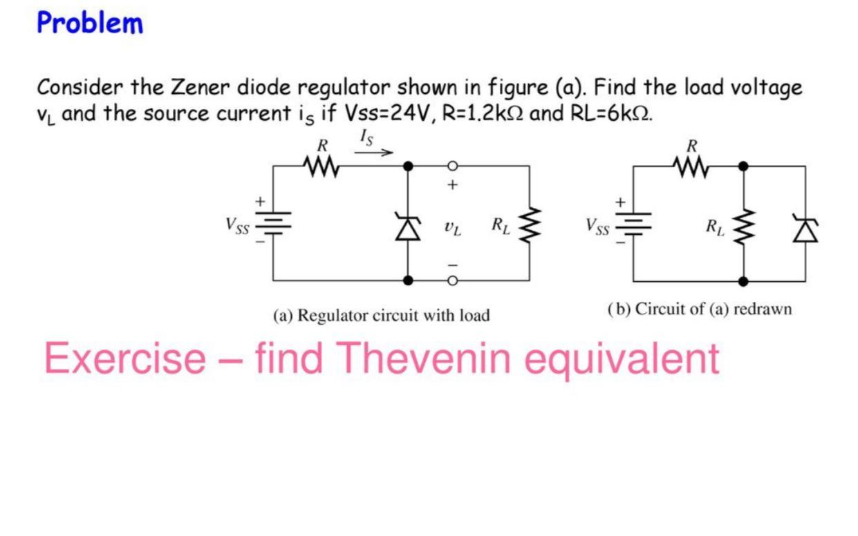 Problem Consider the Zener diode regulator shown in | Chegg.com