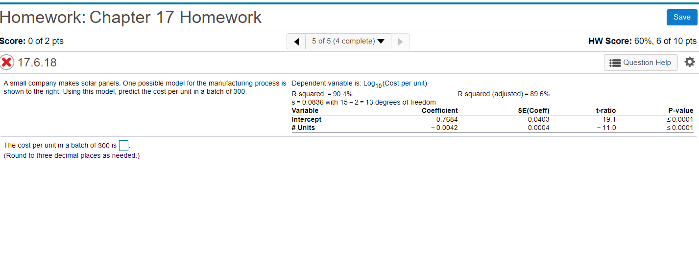 Solved Homework: Chapter 17 Homework Save Score: 0 of 2 pts | Chegg.com