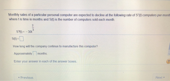 Solved Monthly sales of a particular personal computer are | Chegg.com