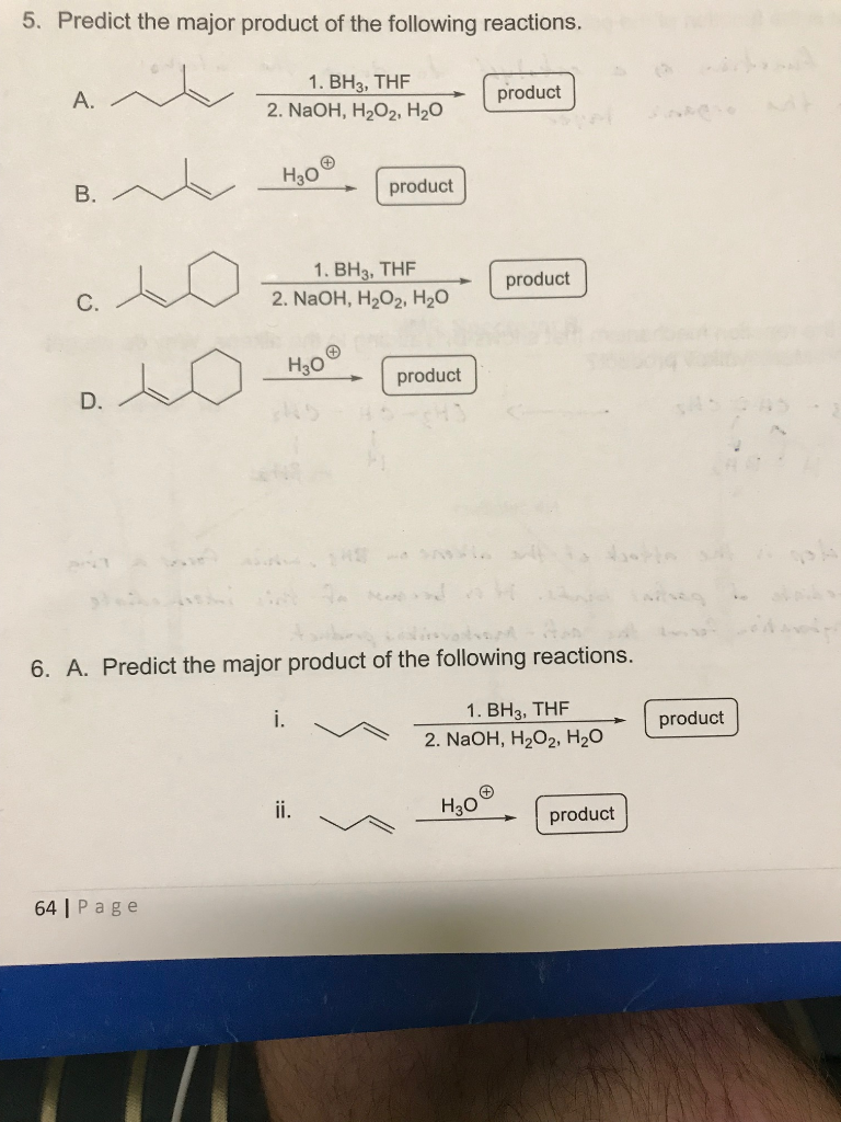 Solved 5. Predict the major product of the following | Chegg.com