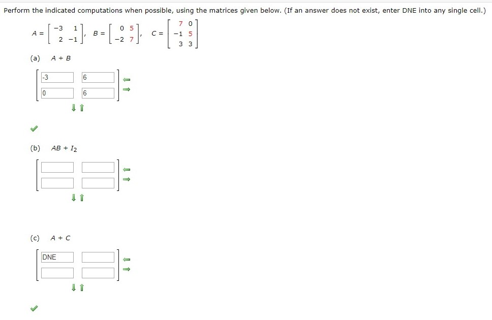Solved Perform the indicated computations when possible, | Chegg.com