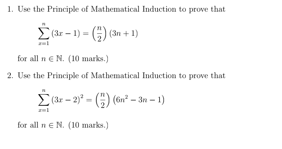 Solved 1. Use the Principle of Mathematical Induction to | Chegg.com