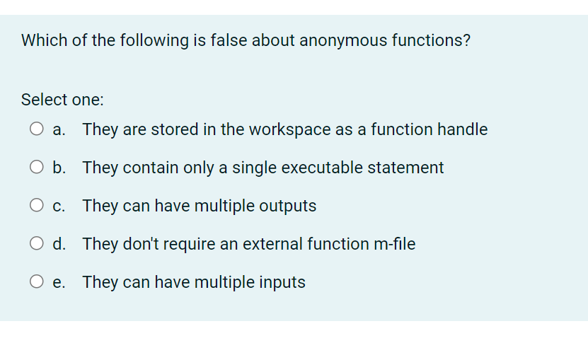 Solved Which of the following is false about anonymous | Chegg.com