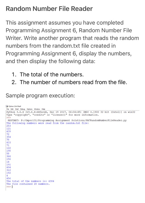 Solved Please use Python for this program. And I have | Chegg.com