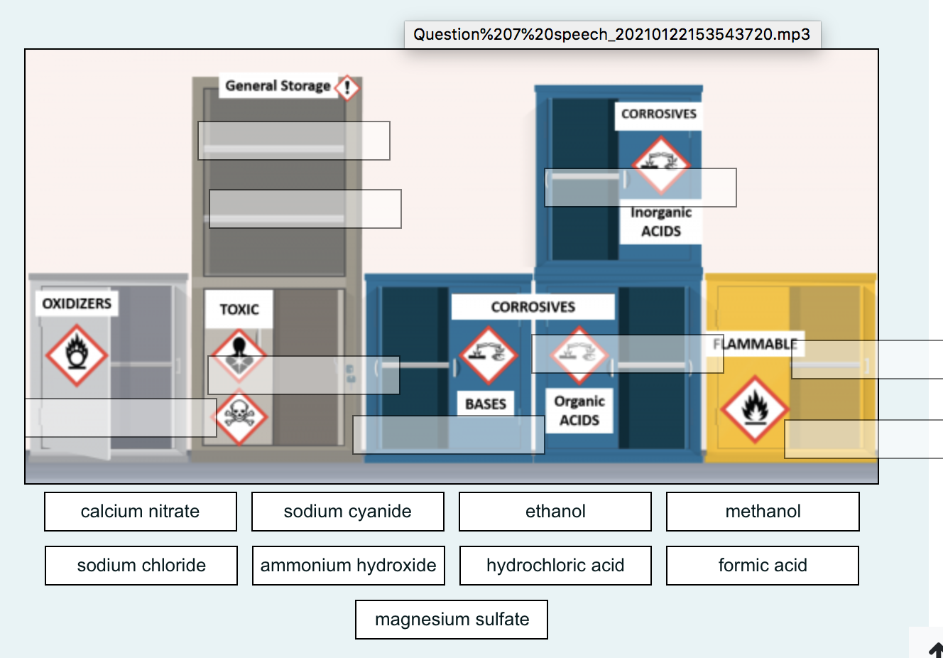 Your task is to place the chemicals into the correct | Chegg.com