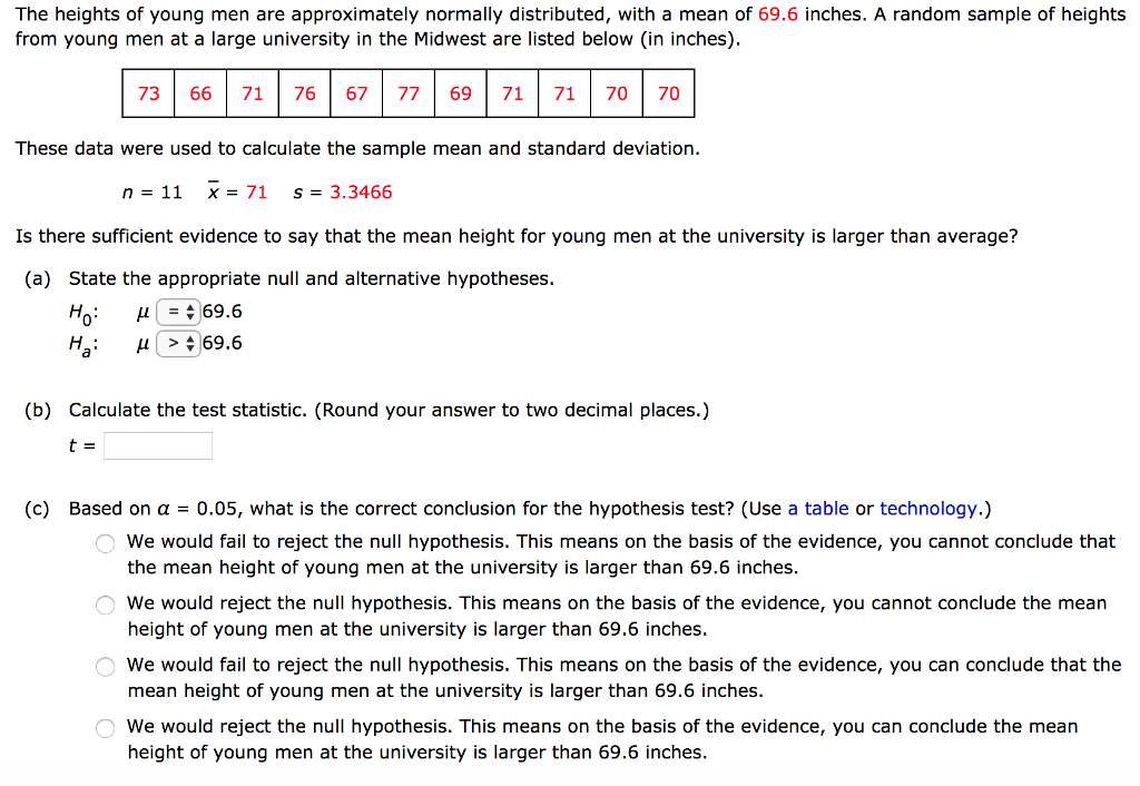 Solved The heights of young men are approximately normally | Chegg.com