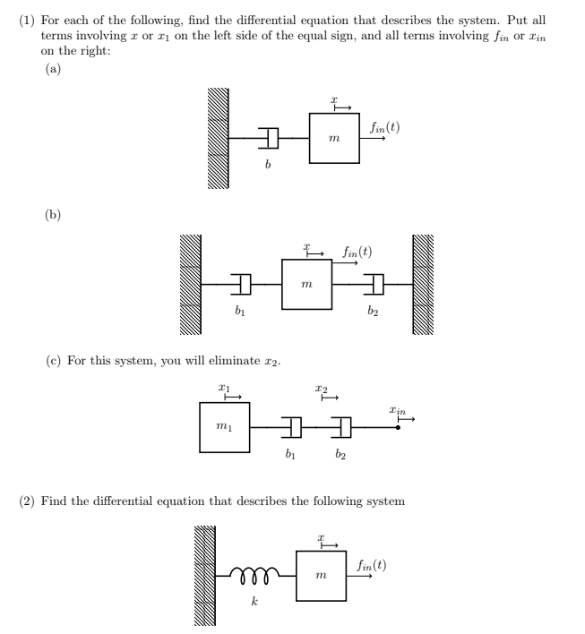 Solved (1) For each of the following, find the differential | Chegg.com