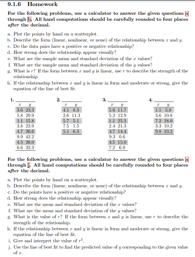 Solved 9.1.6 Homework For the following problems, use a | Chegg.com