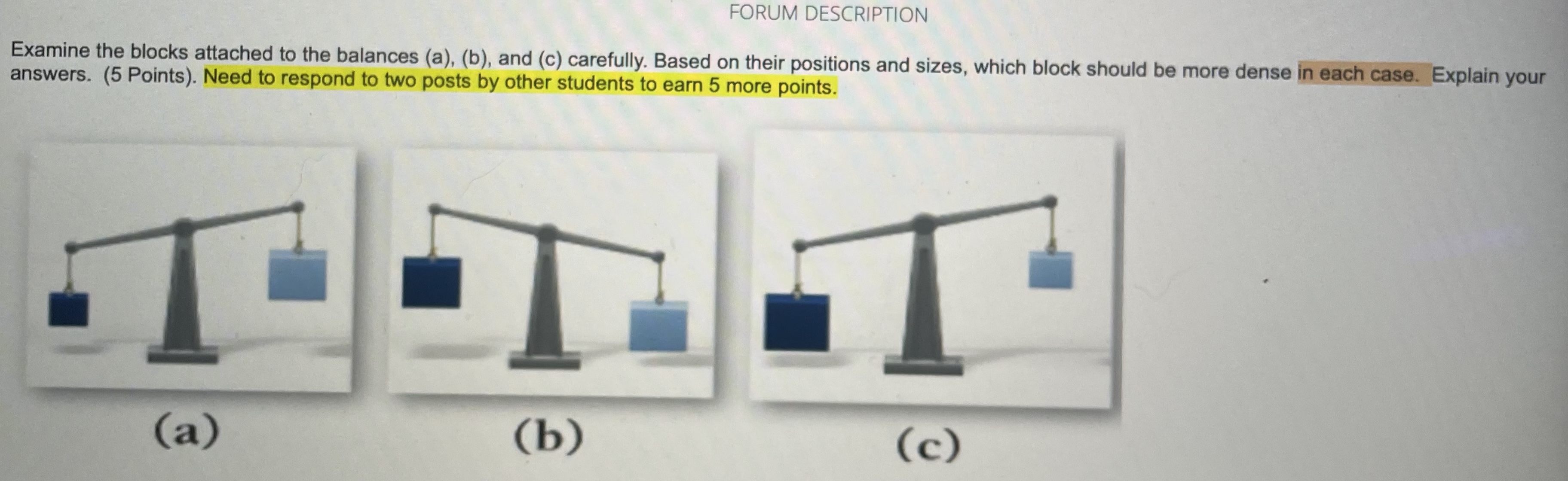 Solved Examine the blocks attached to the balances (a), (b), | Chegg.com