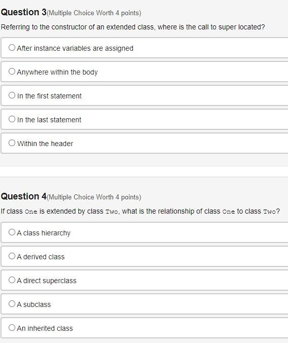 Solved Question 1 (Multiple Choice Worth 4 points) Consider | Chegg.com