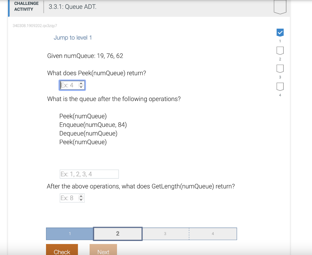 Solved CHALLENGE ACTIVITY 3.3.1: Queue ADT. | Chegg.com
