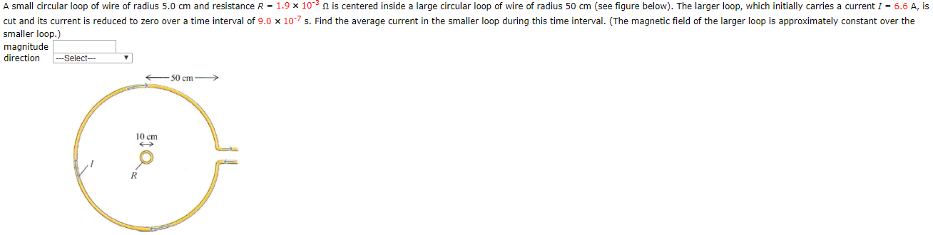 Solved A small circular loop of wire of radius 5.0 cm and | Chegg.com